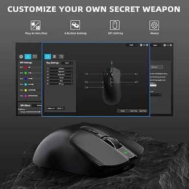 A.JAZZ AJ139 G Pro 4K Ratón inalámbrico para juegos ultraligero con modo dual tipo C con en ...